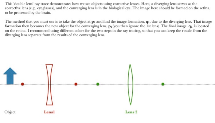 Solved This 'double lens' ray trace demonstrates how we see | Chegg.com