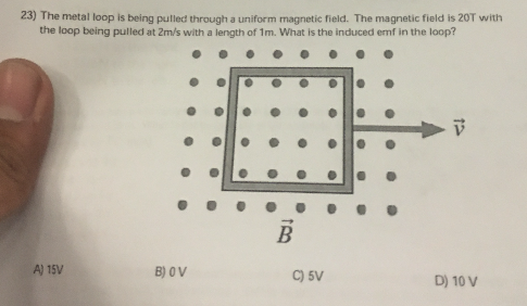 Solved The metal loop is being pulled through a uniform | Chegg.com