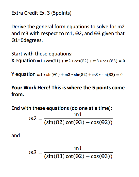 Solved Derive the general form equations to solve for m2 and | Chegg.com