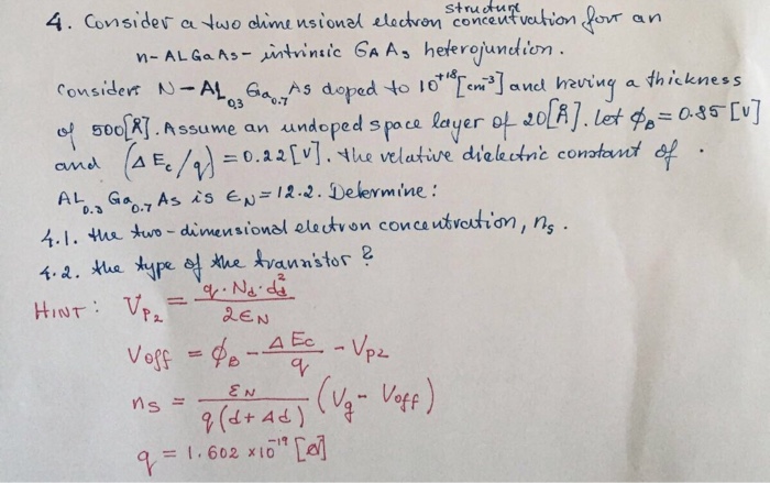 Solved Consider a two dimensional electron structure | Chegg.com
