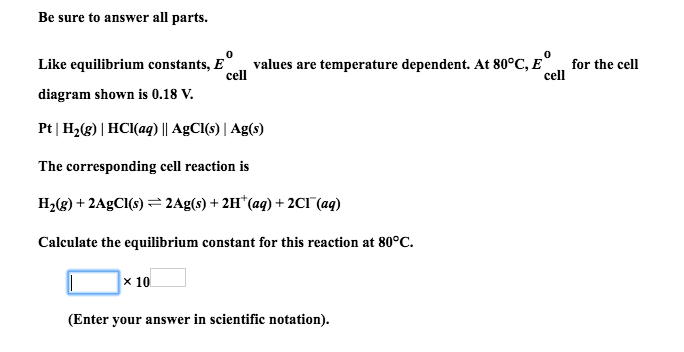 Solved Like equilibrium constants, E degree_cell values are | Chegg.com