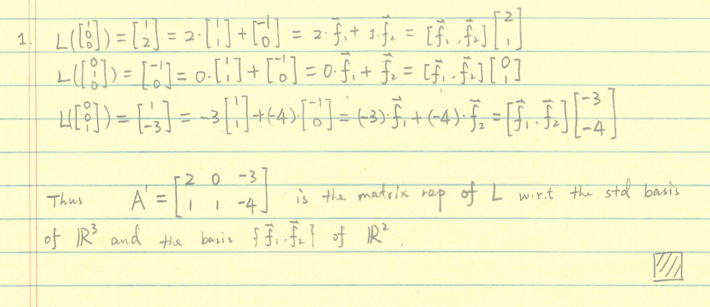 Solved 1. Let L R3 R2 be a linear transformation such that L | Chegg.com