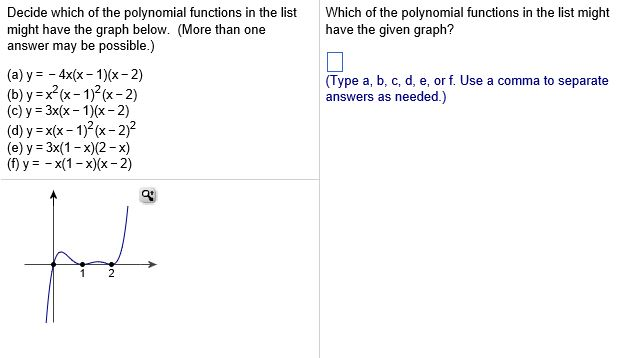 Solved Decide which of the polynomial functions in the might | Chegg.com