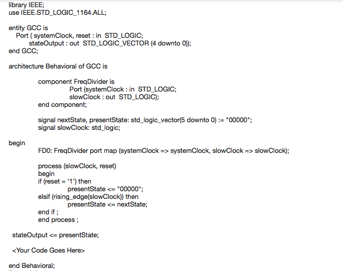 Solved Complete the following peice of VHDL code with the | Chegg.com Solved Complete the following peice of VHDL code with the | Chegg.com