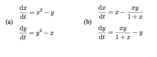 Use pplane in MATLAB to draw the nullclines, flow | Chegg.com