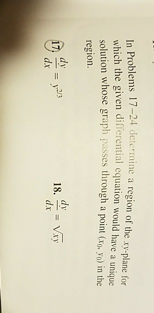 Solved In Problems 17-24 determine a region of the xy-plane | Chegg.com