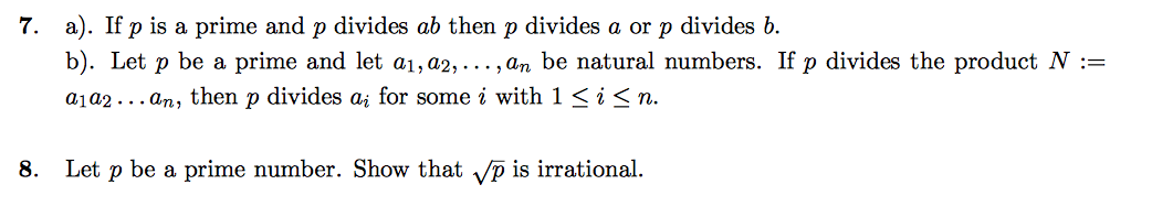 7. a). If p is a prime and p divides ab then p | Chegg.com