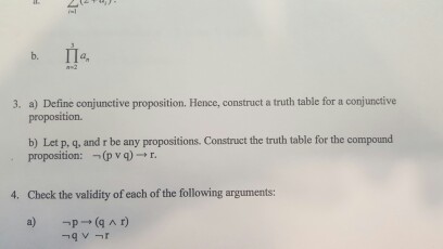 Solved a) Define conjunctive proposition. Hence, construct a | Chegg.com