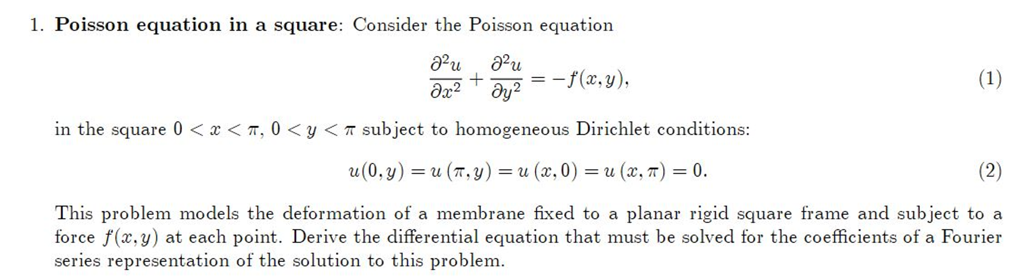 Poisson Equation In A Square Consider The Poisson
