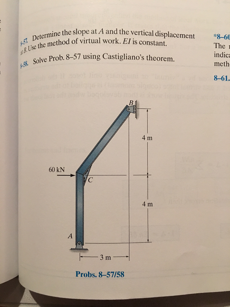 Solved Solve Problem 8-57. Determine the slope at A and the | Chegg.com
