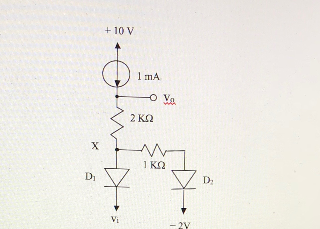 Solved (3) Given the circuit below. The input voltage, vi, | Chegg.com