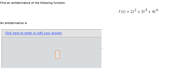 Solved Find An Antiderivative Of The Following Function