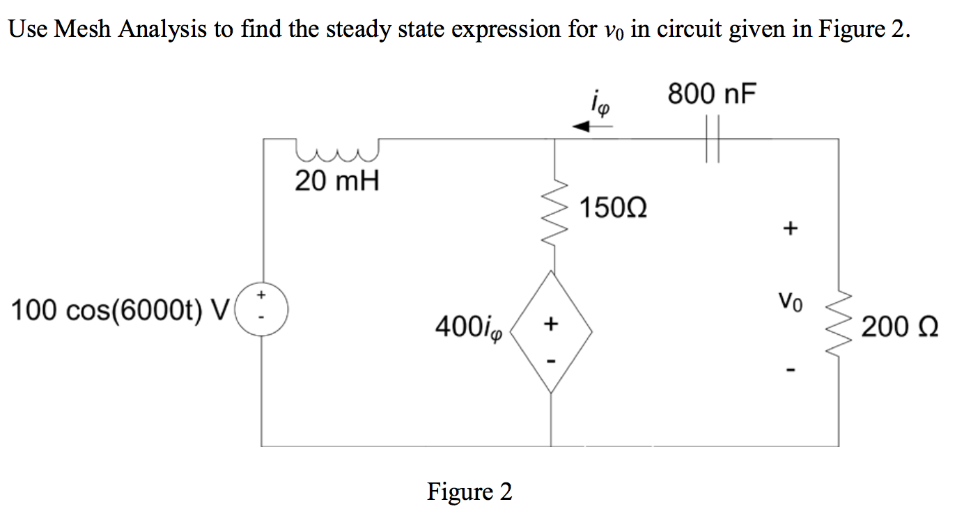 Solved Use Mesh Analysis to find the steady state expression | Chegg.com