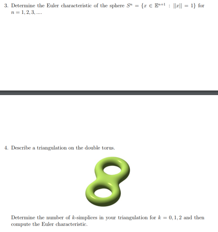Solved 3. Determine the Euler characteristic of the sphere | Chegg.com