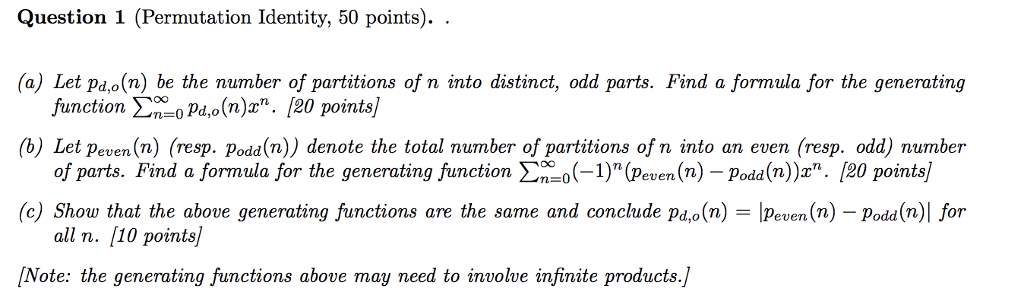 Solved Question 1 Permutation Identity 50 Points A Let