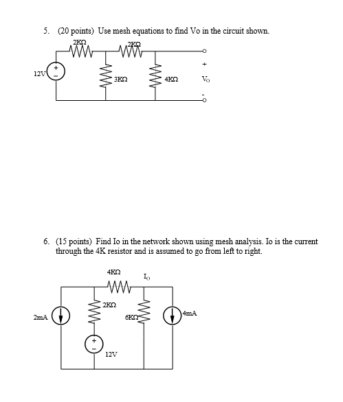 Solved Use mesh equations to find V_o in the circuit shown. | Chegg.com