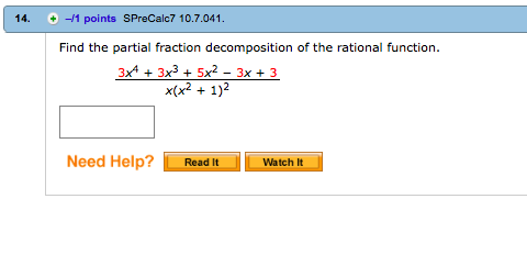 Solved 14 -1 points SPreCalc? 10.7.041 Find the partial | Chegg.com