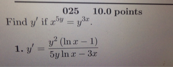 Solved Find y?=x^5y=y^3x. | Chegg.com