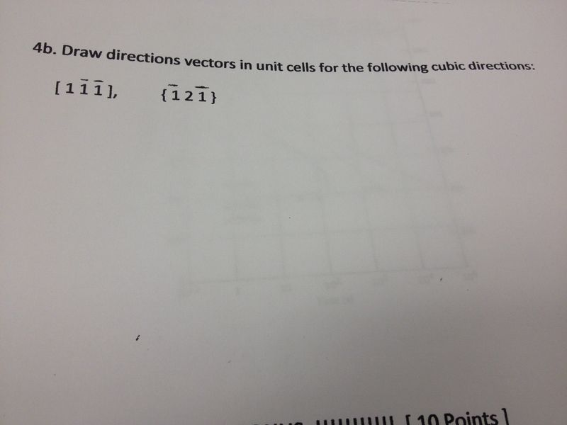 Solved 4b. Draw directions vectors in unit cells for the | Chegg.com