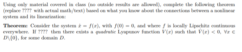 Solved Using only material covered in class (no outside | Chegg.com