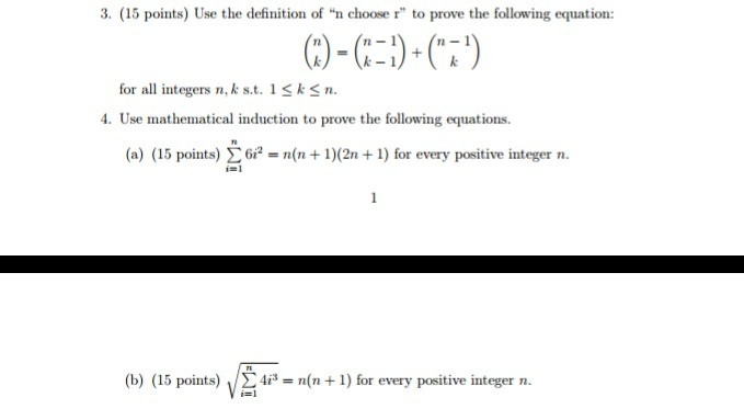 Solved 3. (15 points) Use the definition of "n choose r to | Chegg.com