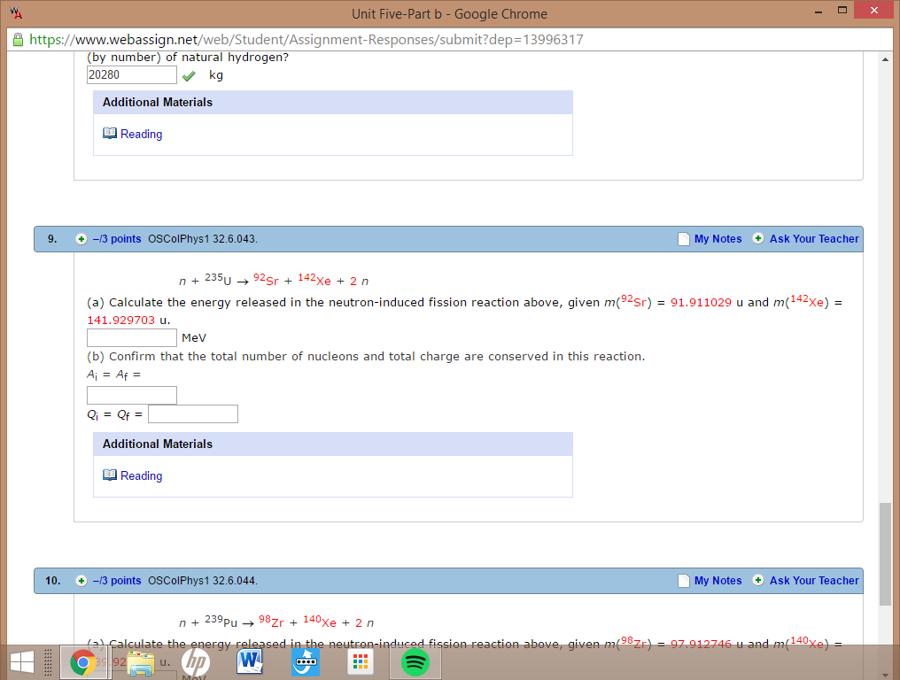 Solved 9.Calculate the energy released in the | Chegg.com