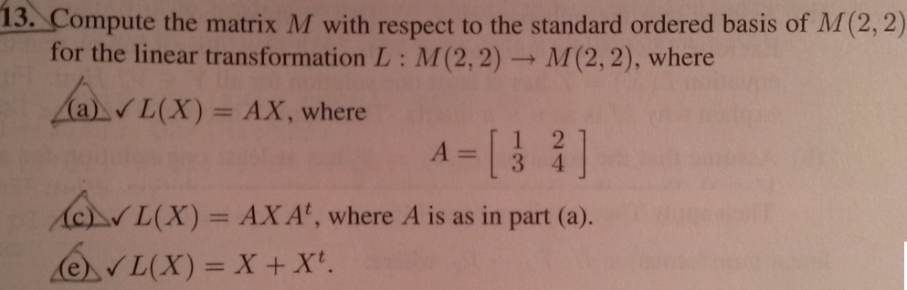 Solved Compute the matrix M with respect to the standard | Chegg.com