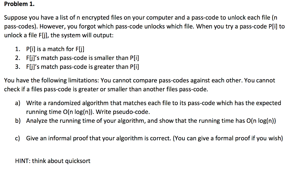 Problem 1. Suppose you have a list of n encrypted | Chegg.com