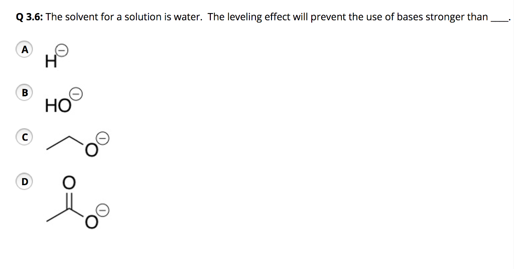 Solved The solvent for a solution is water. The leveling | Chegg.com