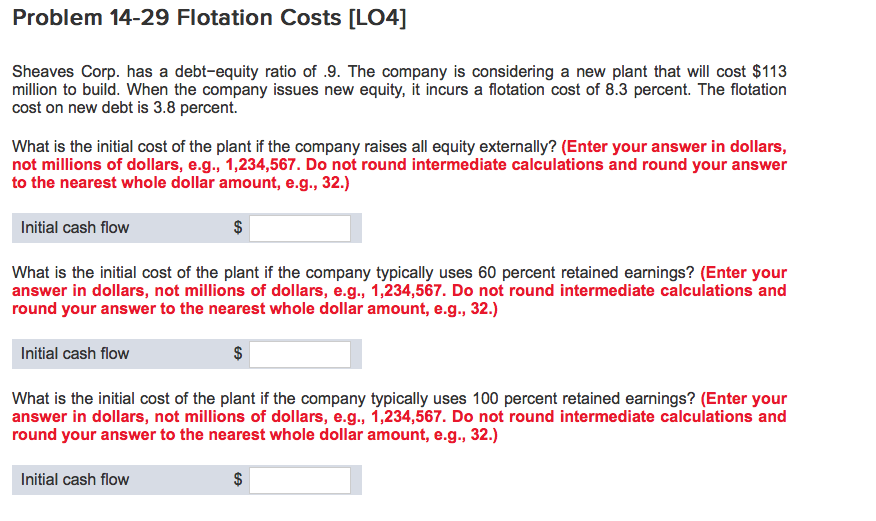 Solved Problem 14-29 Flotation Costs [LO4] Sheaves Corp. has | Chegg.com
