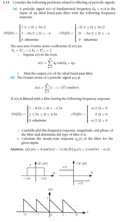 Solved Consider the following problems related to filtering | Chegg.com
