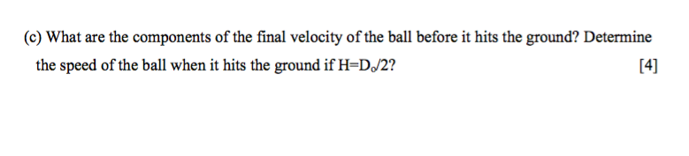 Solved Problem #5: 2D kinematics: Projectile motion: [10] A | Chegg.com