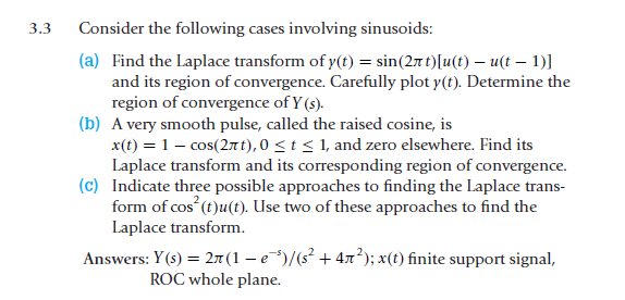 Solved 3.3 Consider the following cases involving sinusoids: | Chegg.com