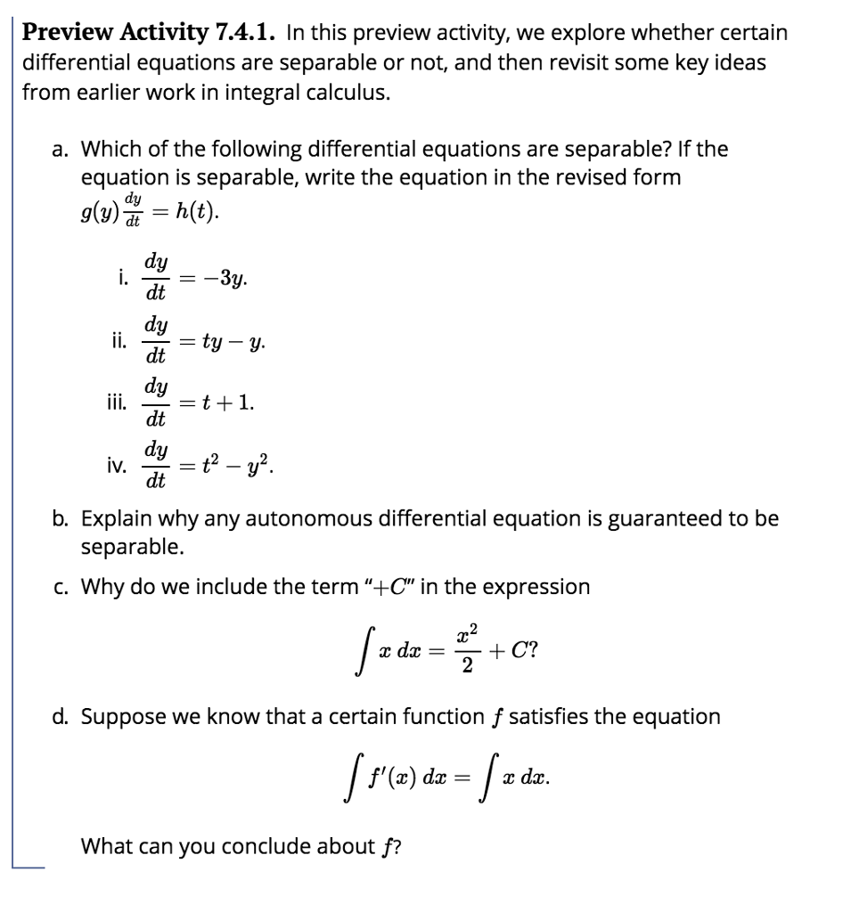 Solved Preview Activity 7.4.1. In this preview activity, we | Chegg.com