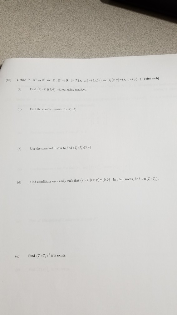 Solved Define T_1: R^3 rightarrow R^2 and T_2: R^2 | Chegg.com