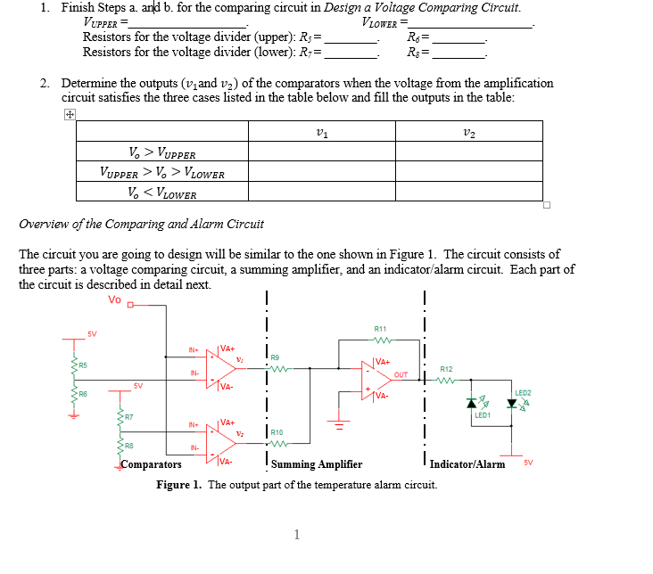 Solved Finish Steps a. and b. for the comparing circuit in | Chegg.com