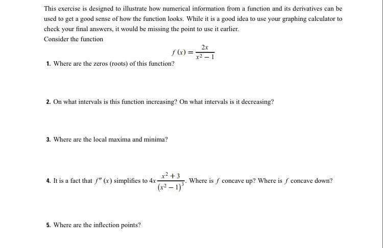 Solved This exercise is designed to illustrate how numerical | Chegg.com