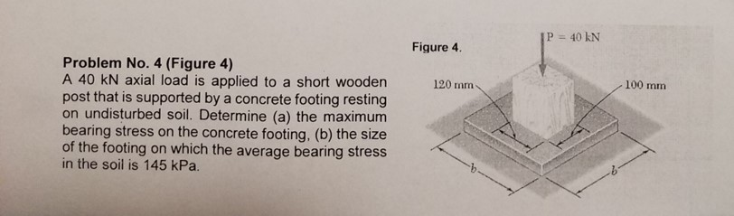 Solved P=40kN Figure 4. Problem No. 4 (Figure 4) A 40 kN | Chegg.com