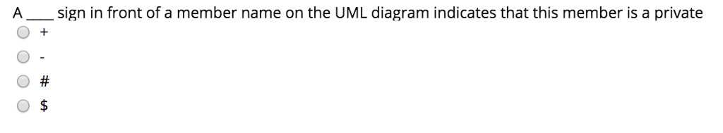 Solved Asign in front of a member name on the UML diagram | Chegg.com