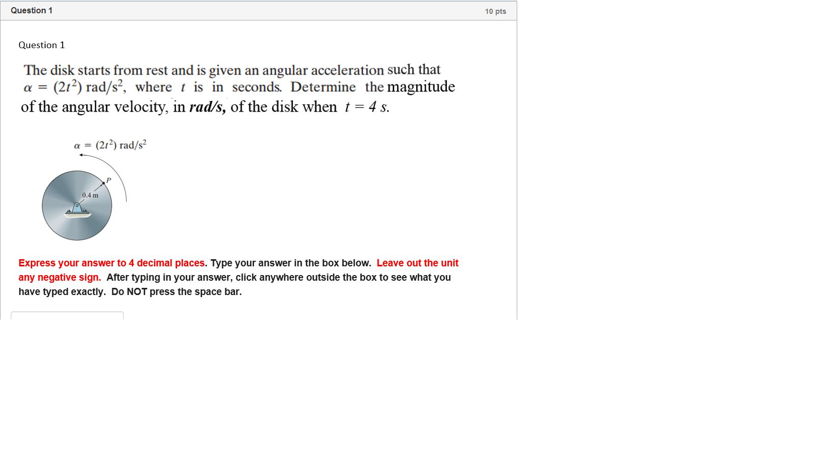 Solved The disk starts from rest and is given an angular | Chegg.com