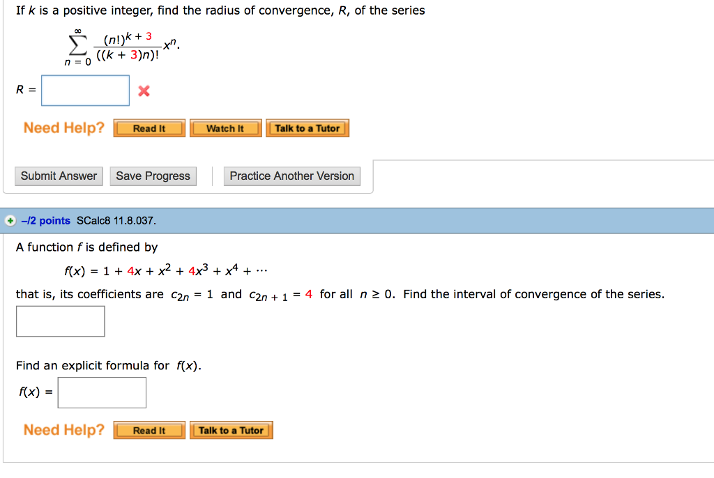 Solved If k is a positive integer, find the radius of | Chegg.com