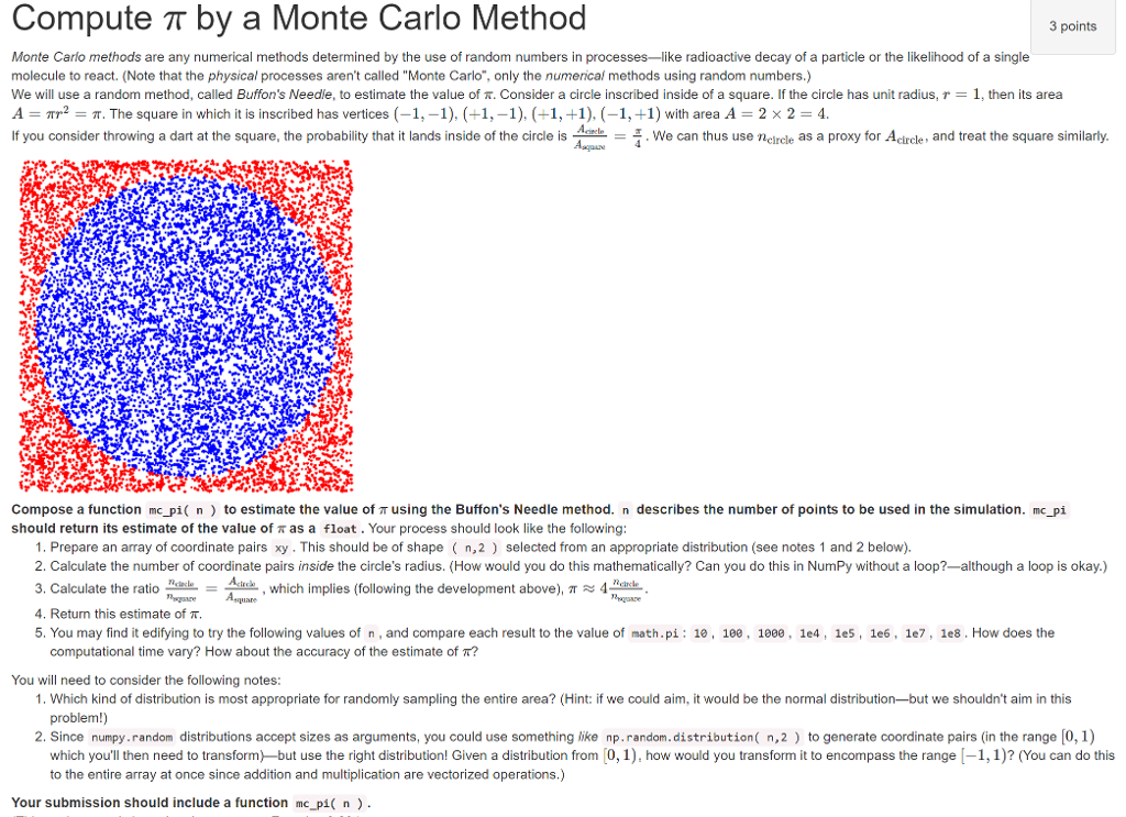 Compute T by a Monte Carlo Method 3 points Monte | Chegg.com