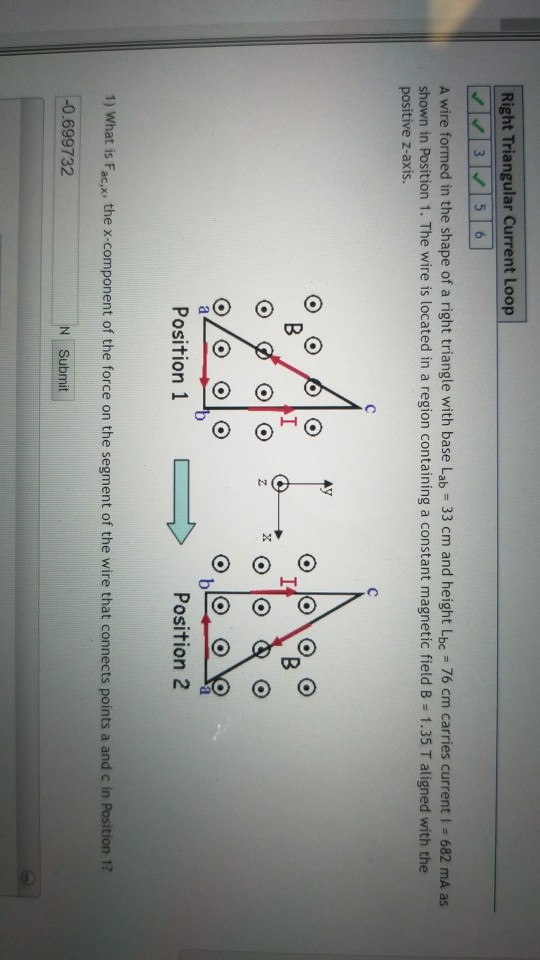 Solved Right Triangular Current Loop A wire formed in the | Chegg.com