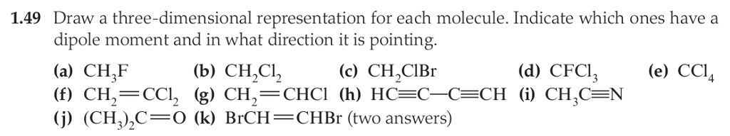Solved 1.49 Draw a three-dimensional representation for each | Chegg.com