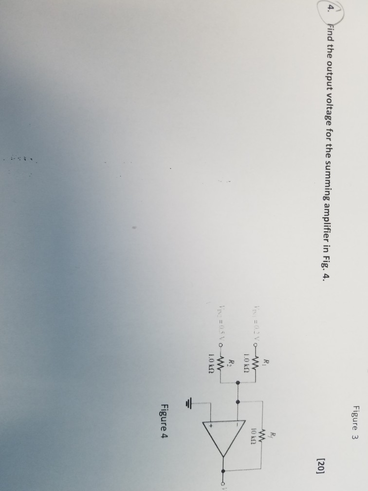 Solved Figure 3 4 Find the output voltage for the summing | Chegg.com