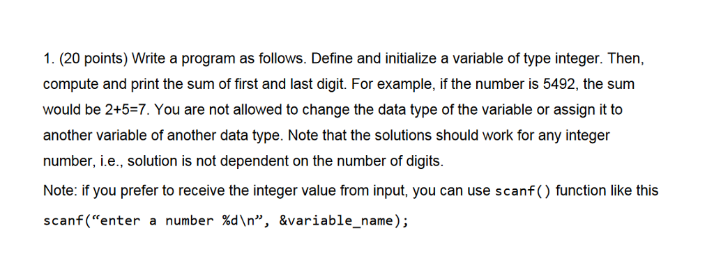 Solved Write a program as follows. Define and initialize a | Chegg.com