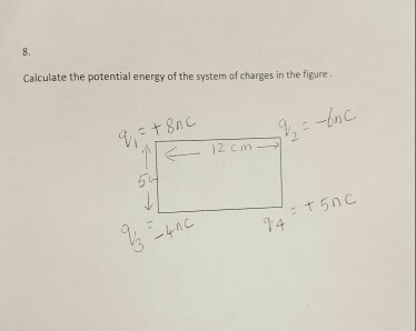 Solved Calculate the potential energy of the system of | Chegg.com
