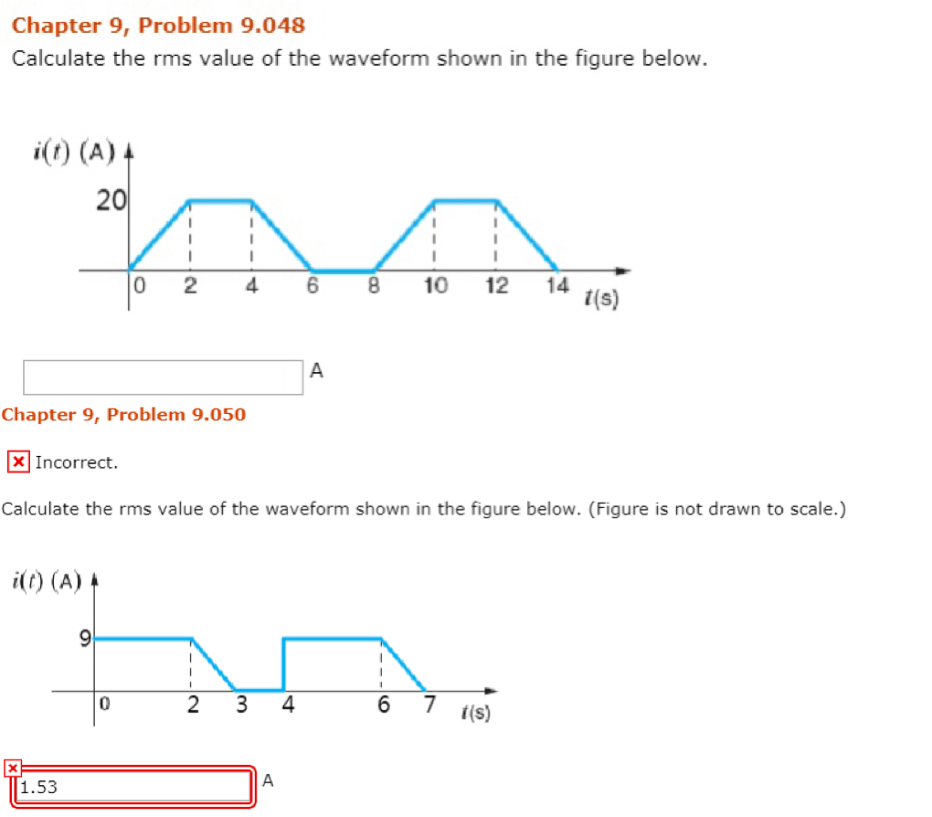 Solved Chapter 9 Problem 9 048 Calculate The Rms Value Of