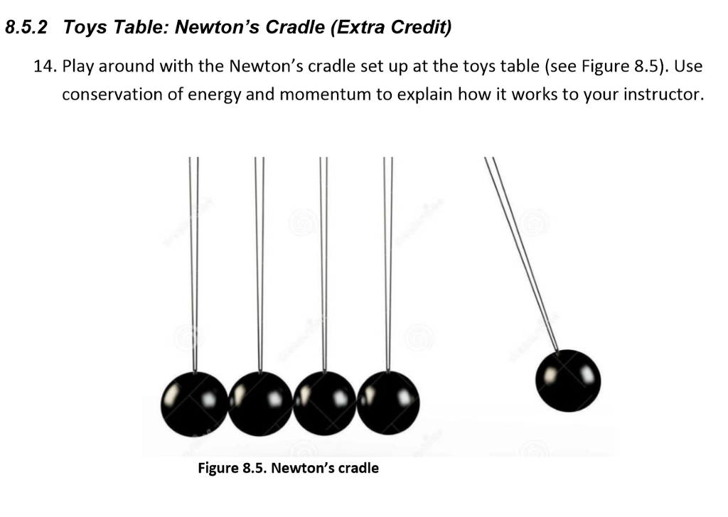 Solved 8.5.2 Toys ' Table: Newton's Cradle (Extra Credit) | Chegg.com