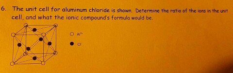 Solved The unit cell for aluminum chloride is shown. | Chegg.com